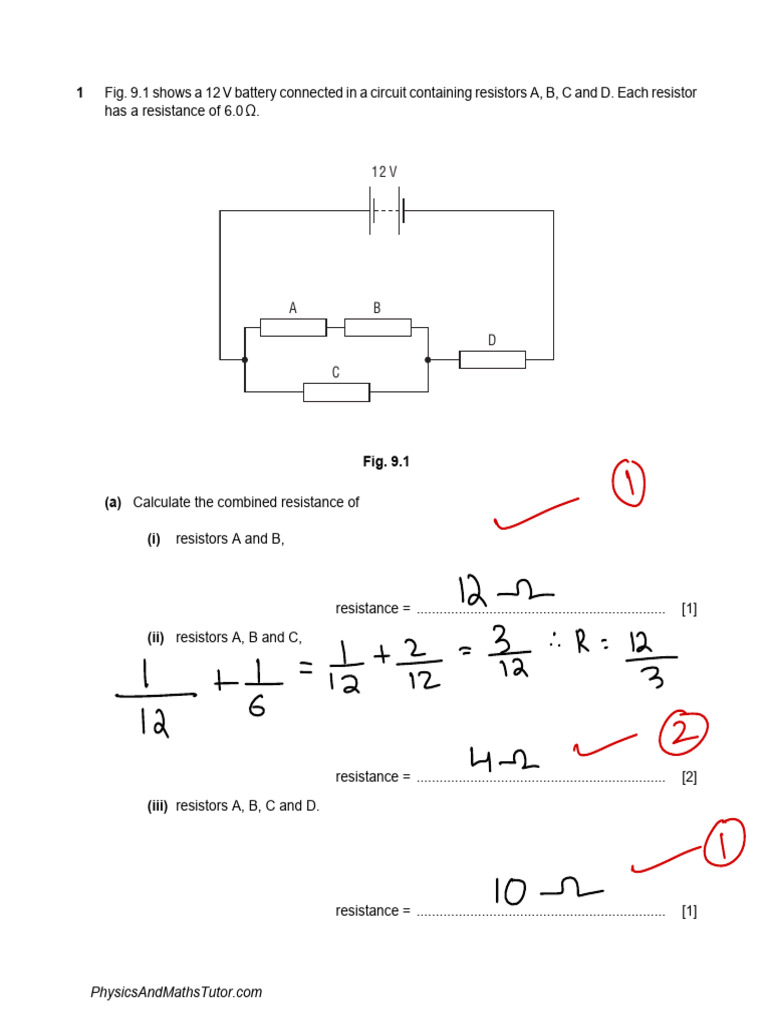 Circuit Analysis: Resistor and Current Calculations | PDF | Series And ...