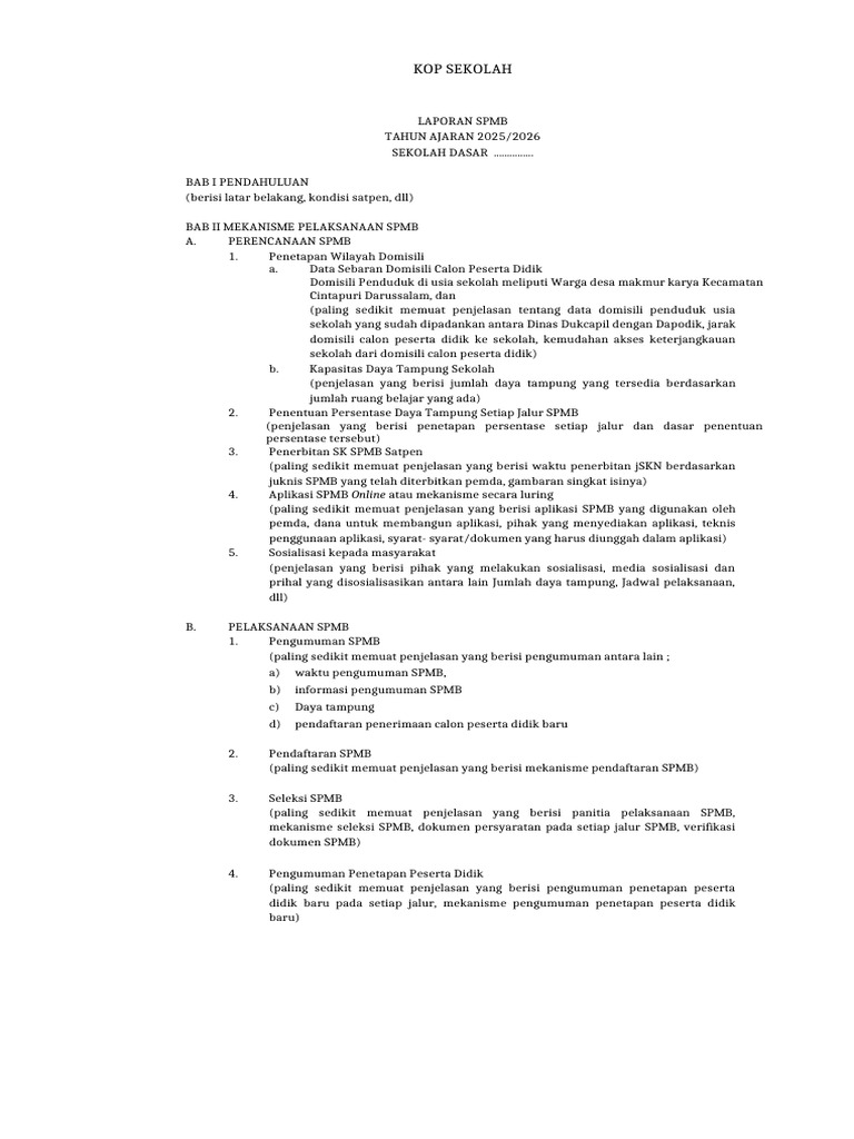 Laporan Pelaksanaan SPMB SD 2025 | PDF