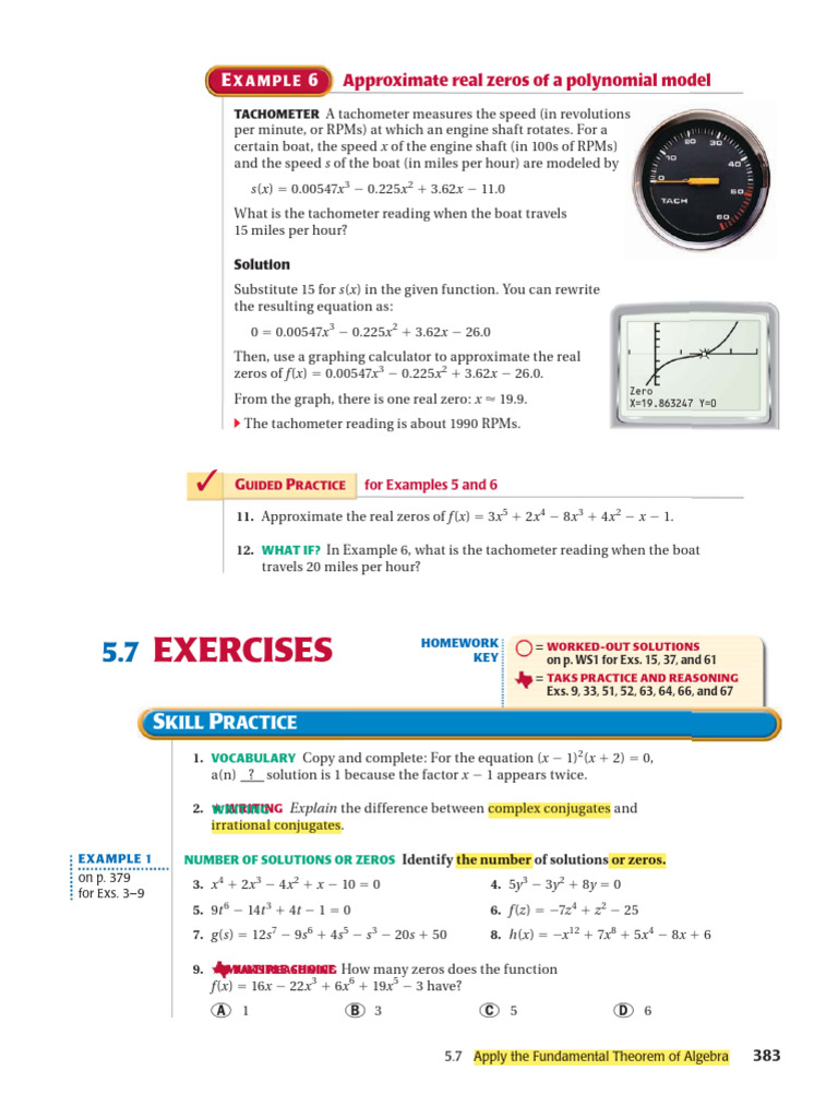 U2L7 Assignment Hon 2 Trig: The Fundamental Theorem of Algebra | PDF | Zero Of A Function ...