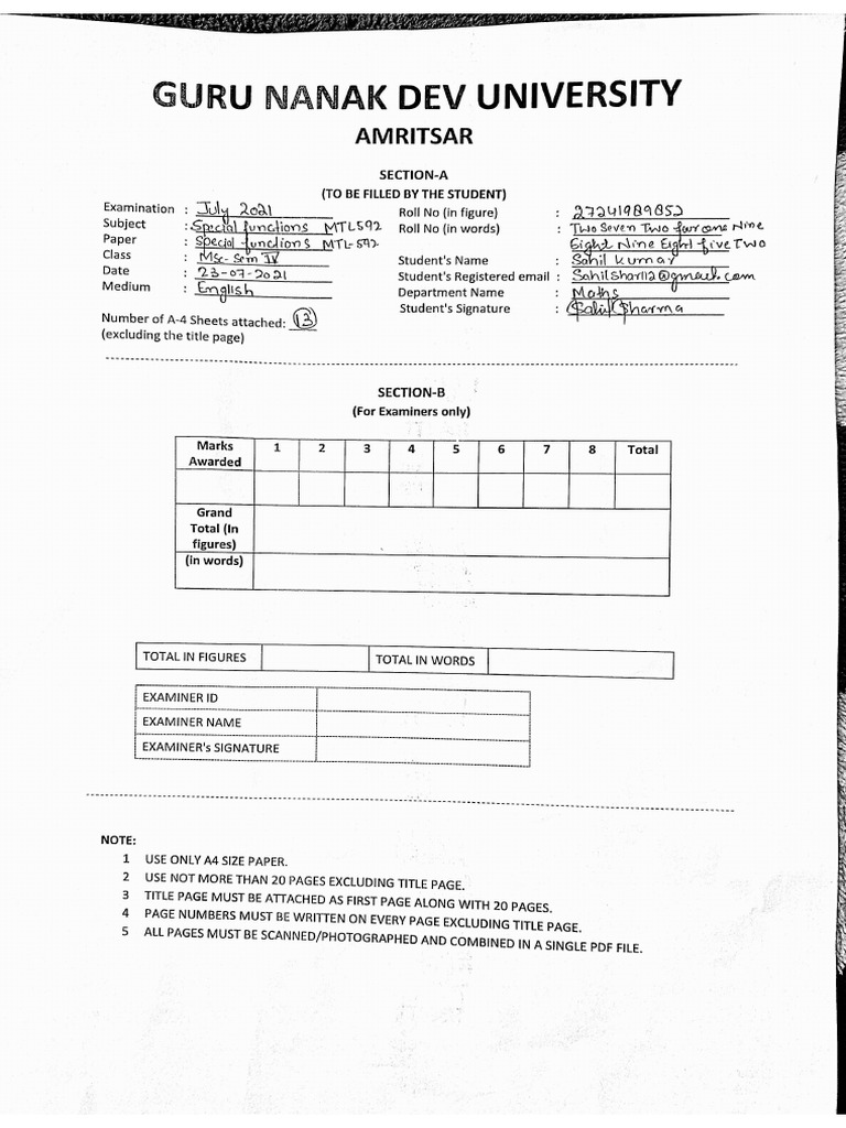 Special Functions | PDF