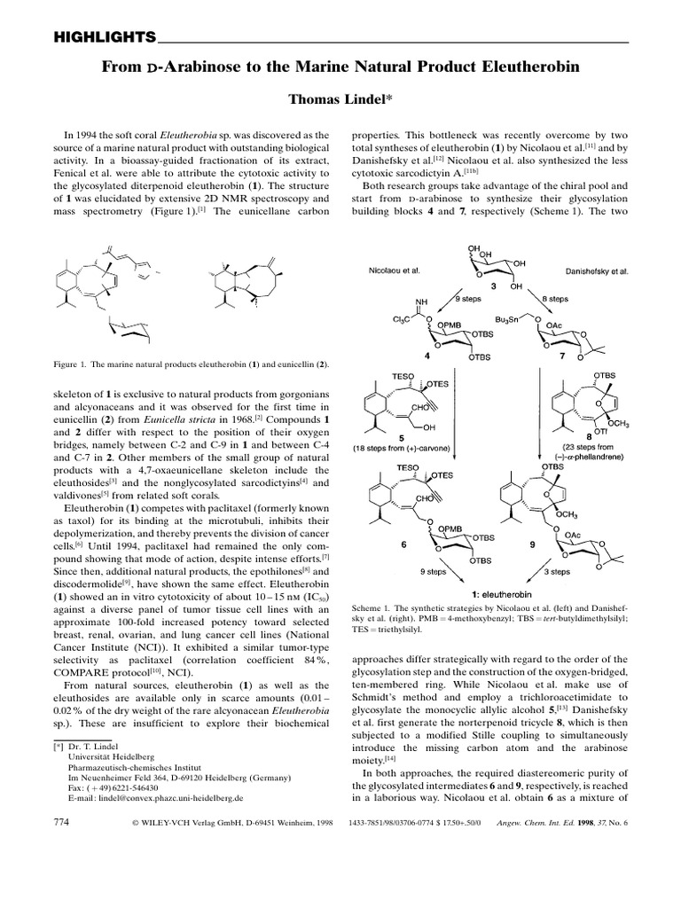 6 - Review - D-Arabinose To Eleutherobin | PDF | Chemical Reactions | Chemistry