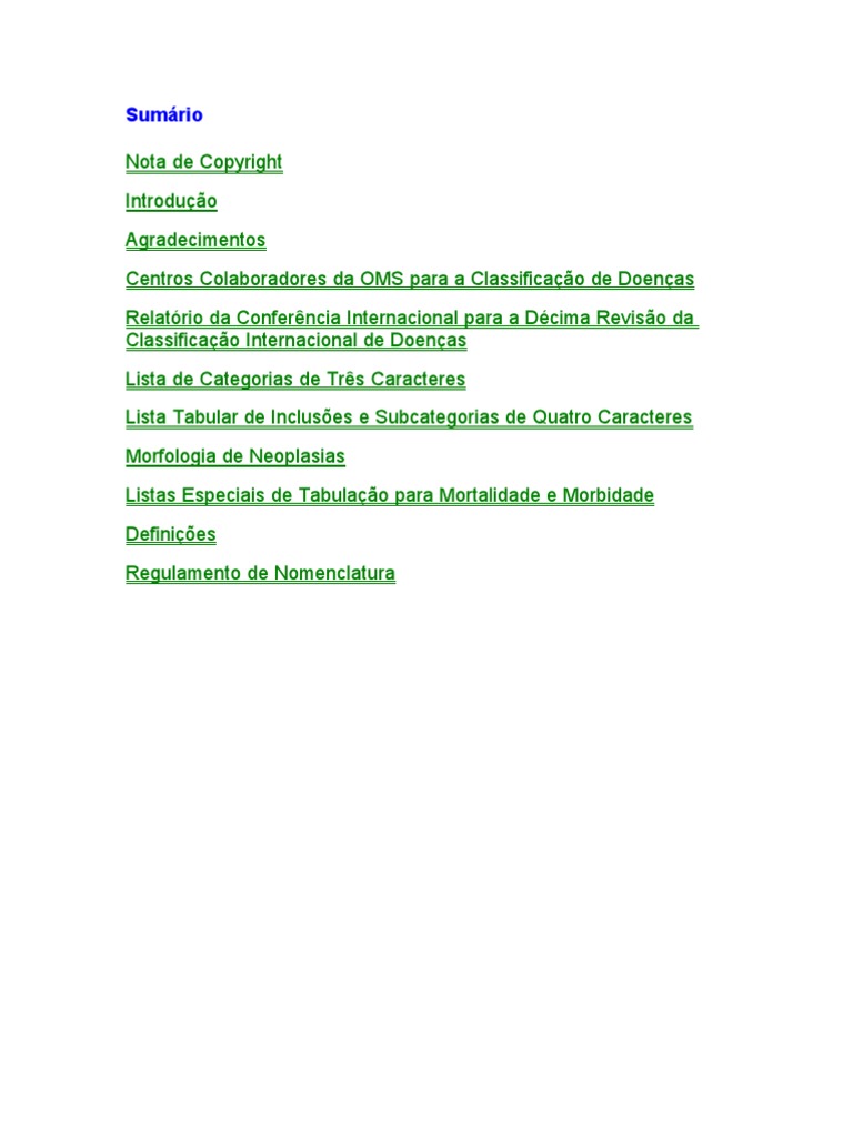 Código Internacional de Doenças Cid10 | PDF | Classificação Estatística ...