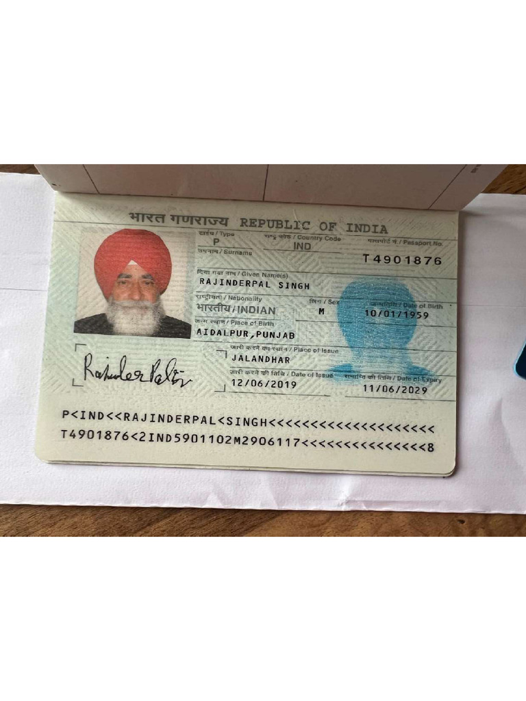 RAJINDERPAL SINGH Passport | PDF