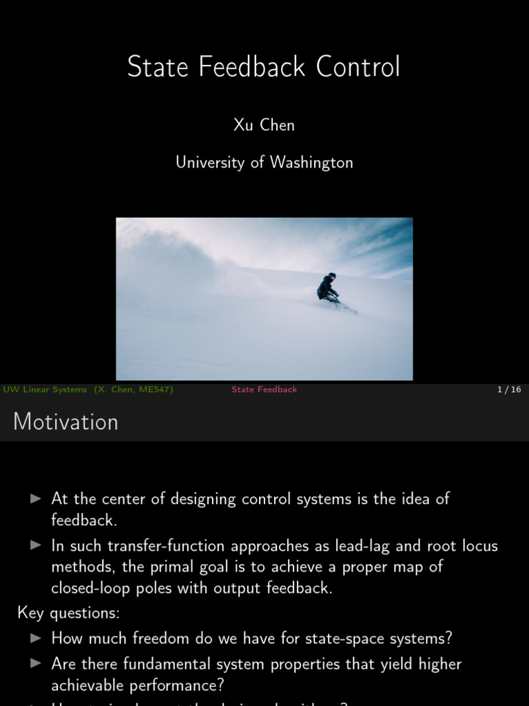State Feedback Control in Systems | PDF | Eigenvalues And Eigenvectors ...