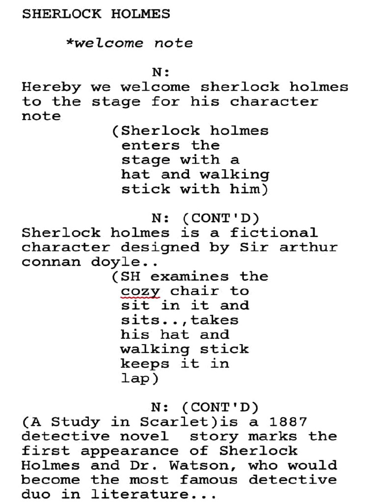 Sherlock Holmes: A Dramatic Welcome | PDF | Dr. Watson | Sherlock Holmes