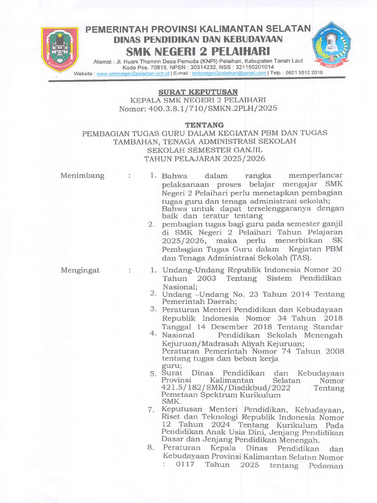 SK KBM Ganjil 2025-2026 | PDF