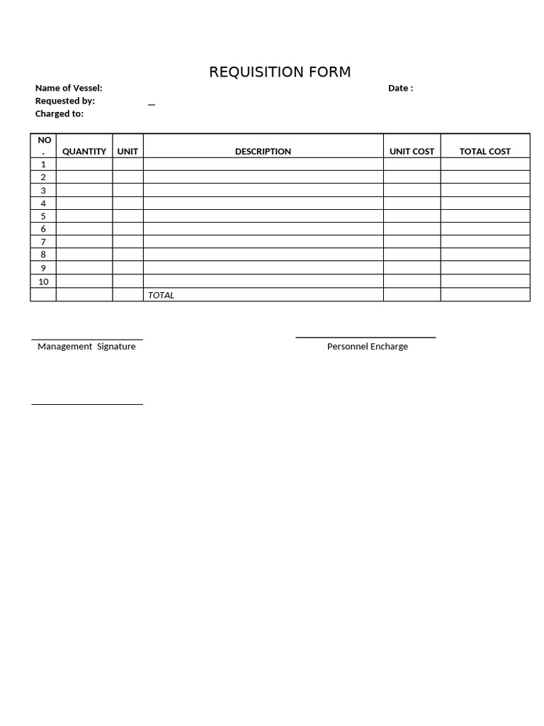 Requisition Form Blank | PDF