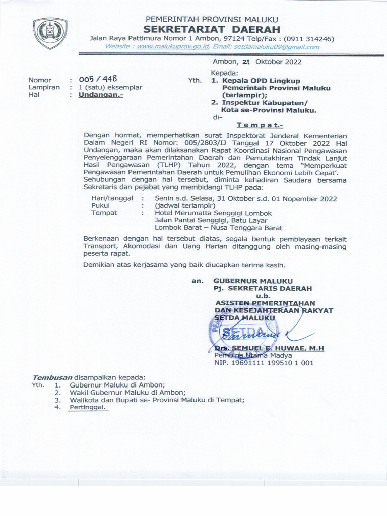 Undangan PD Regional - Lombok | PDF