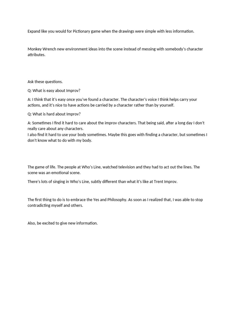 Improv Tips From Mut Tips and Random Places | PDF