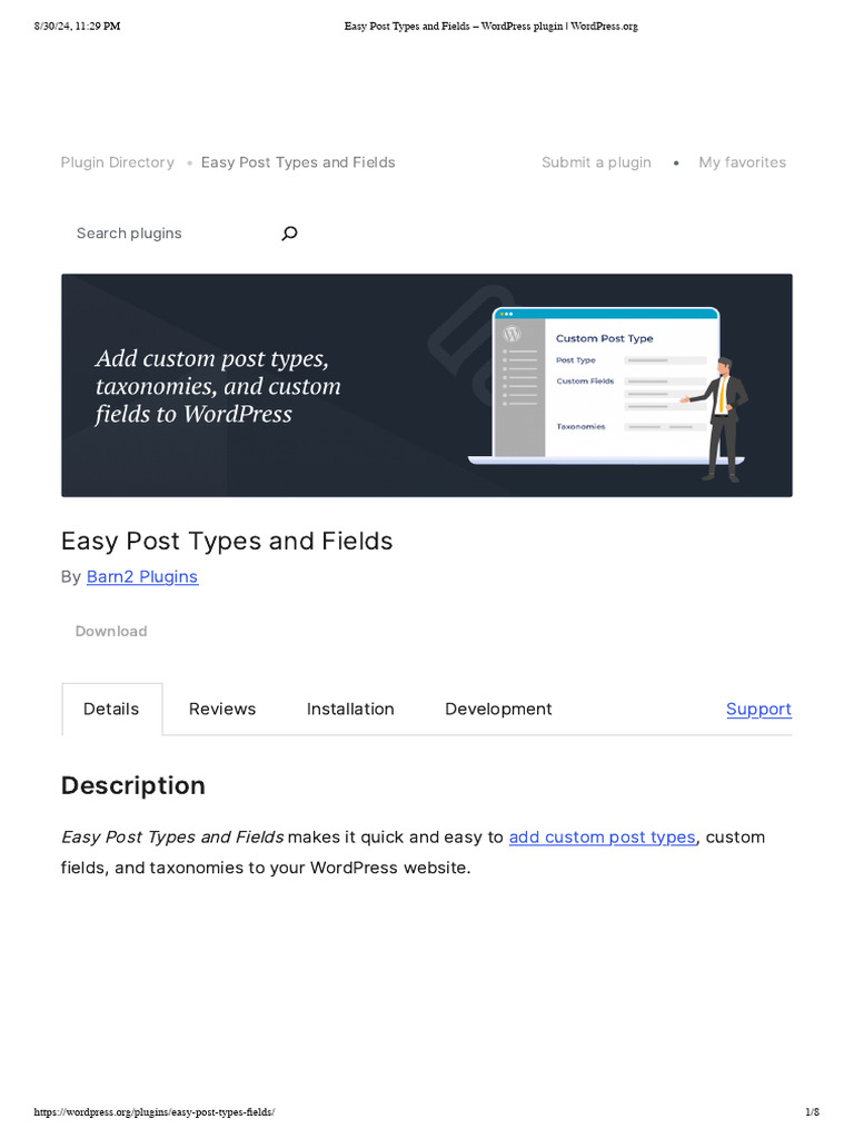 0.easy Post Types and Fields - WordPress Plugin | PDF | Word Press | Software
