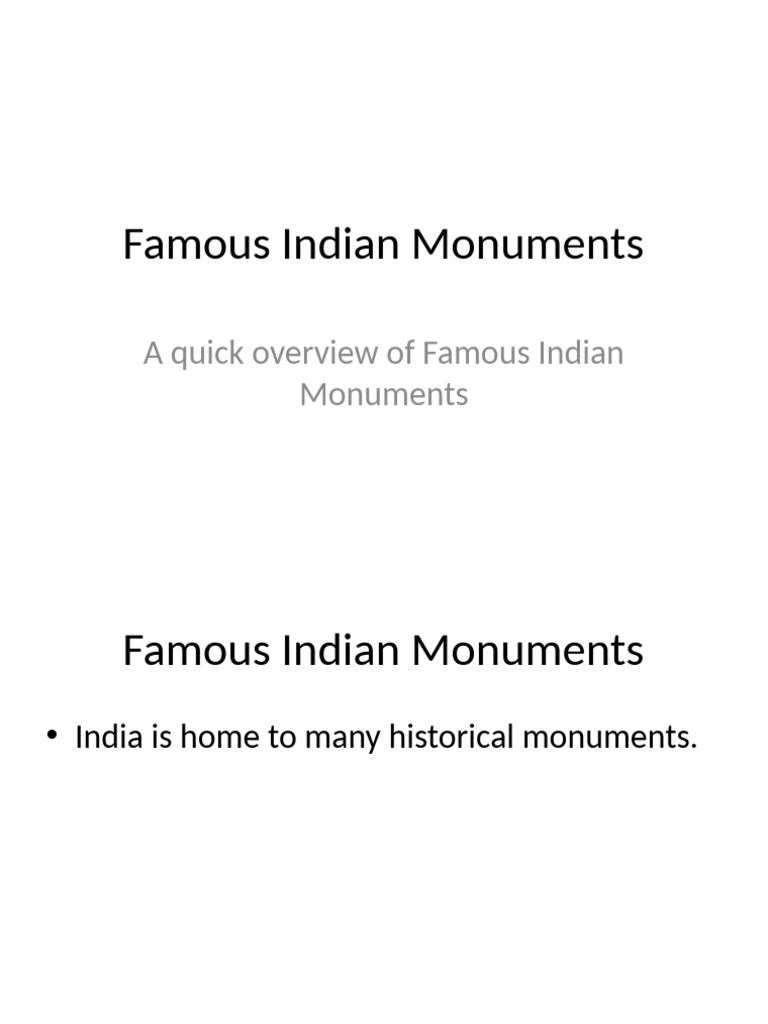 Famous Indian Monuments | PDF