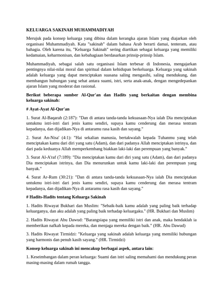 Keluarga Sakinah dalam Ajaran Muhammadiyah | PDF