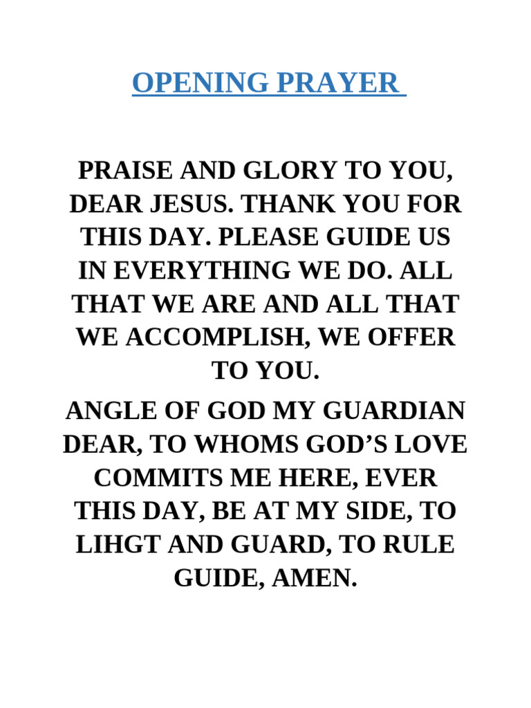 Opening Prayer | PDF