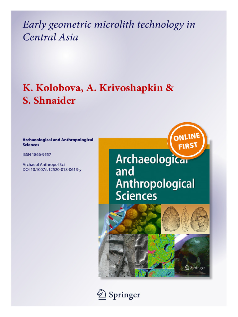 Early Geometric Microlith Technology in Central Asia | PDF | Stone Age