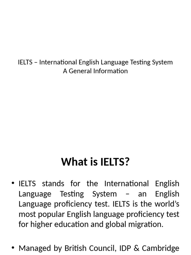 Ielts General Information | PDF | International English Language ...