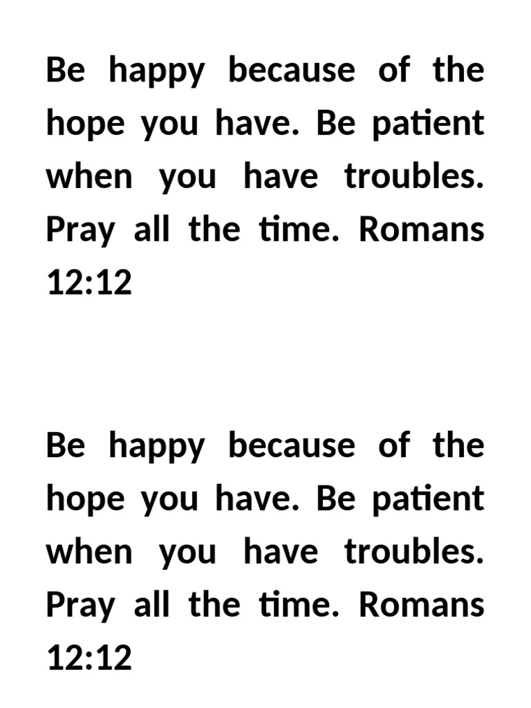 Be Happy Because of The Hope You Have | PDF