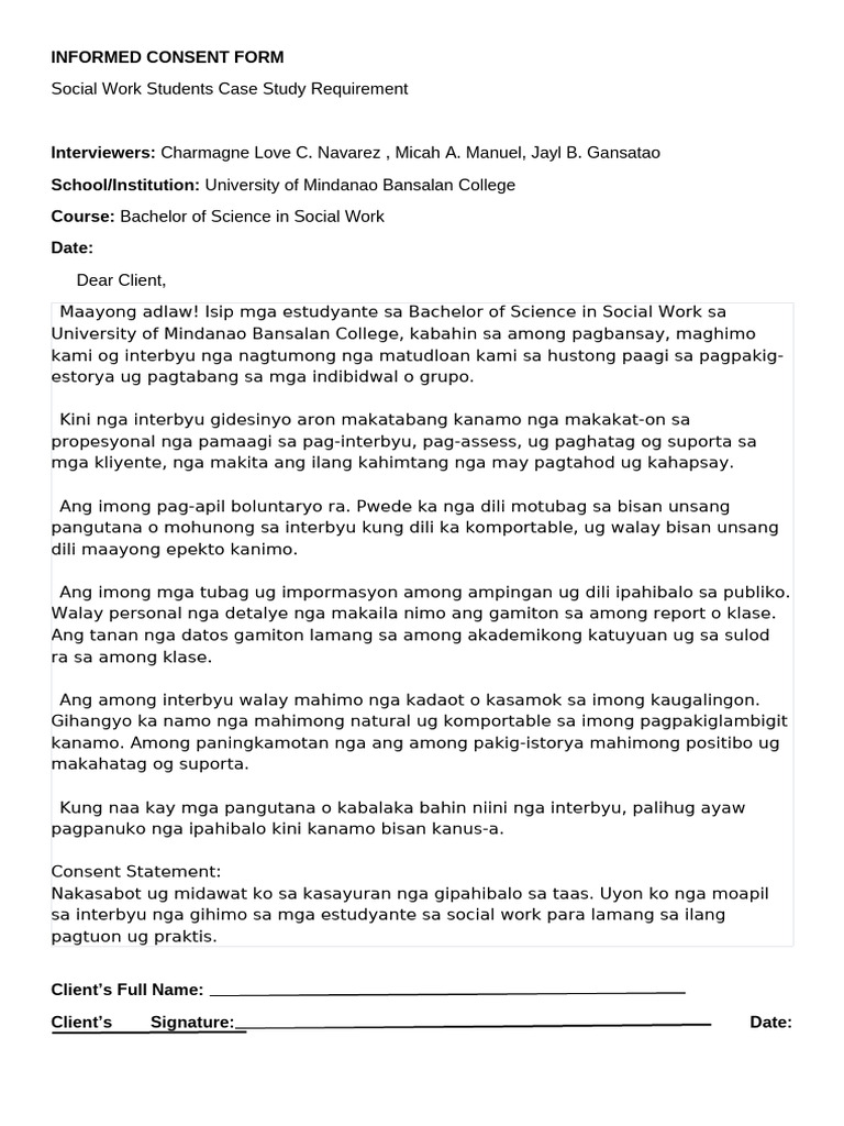 Informed Consent Form Pdf