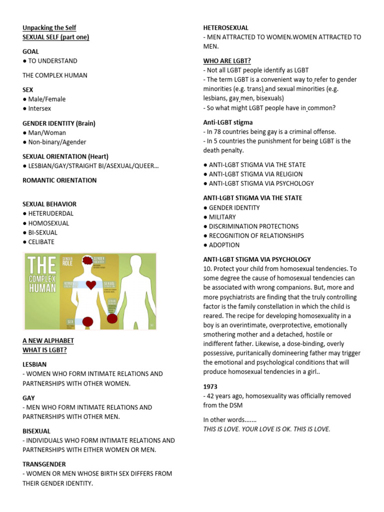 Uts Quiz Reviewer Sexual Self | PDF | Sexually Transmitted Infection | Homosexuality