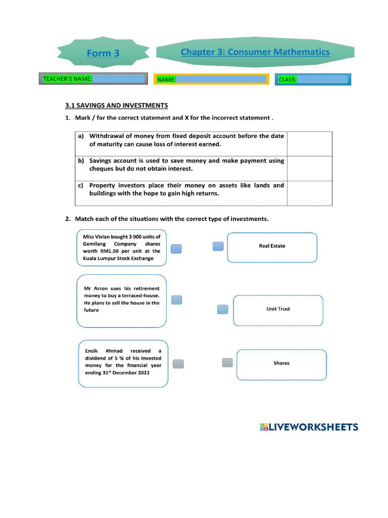 Worksheet 1648661 | PDF