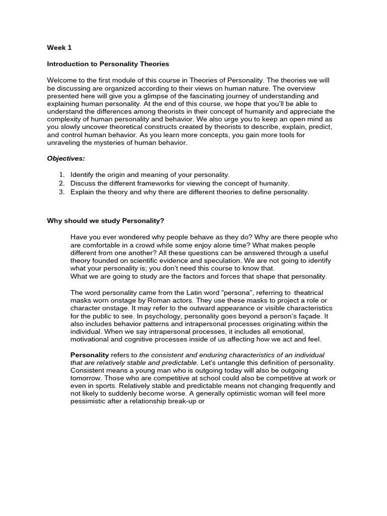 PSYC6203 - Theories of Personality | PDF | Hypothesis | Unconscious Mind