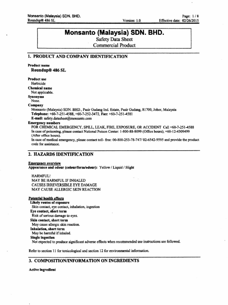 MSDS Roundup | PDF