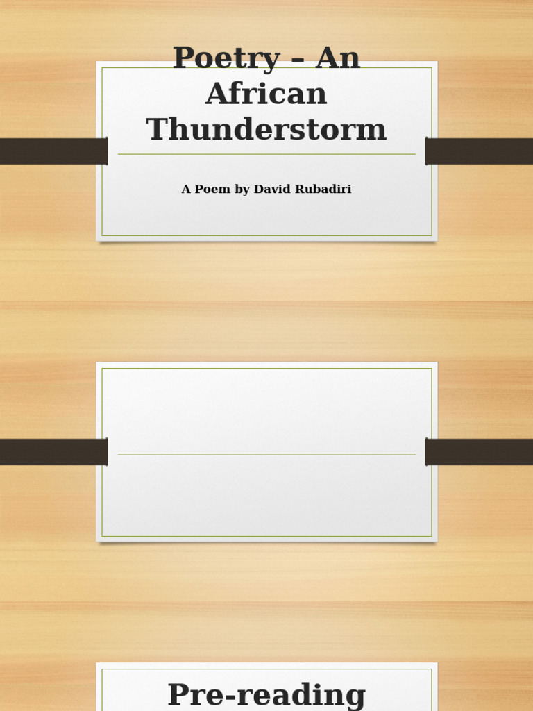 Poetry - An African Thunderstorm: A Poem by David Rubadiri | PDF
