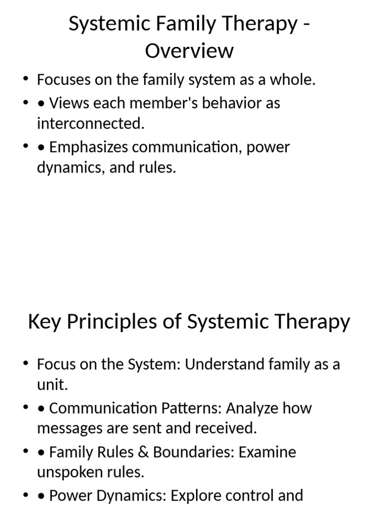 Systemic Family Therapy Presentation | PDF