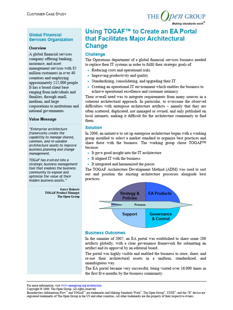 TOGAF Case Study: Financial Services | PDF | Enterprise Architecture ...