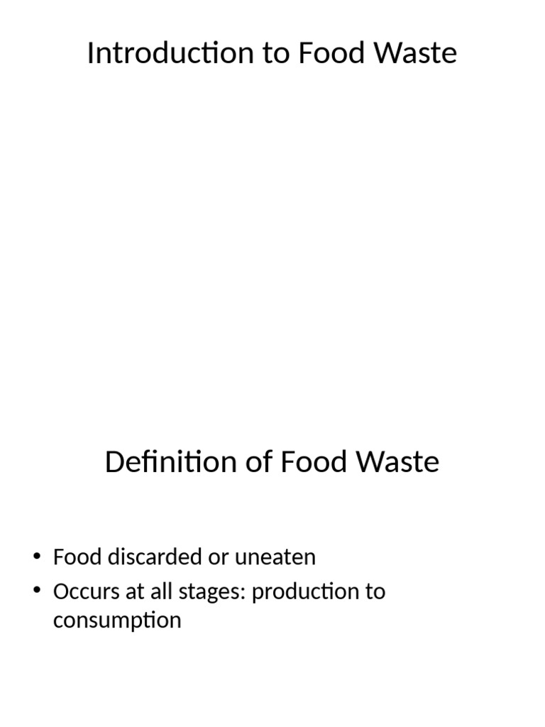 01 Introduction To Food Waste | PDF