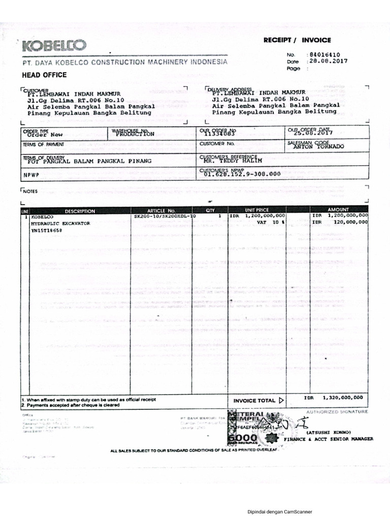 Invoice Exca 3 | PDF