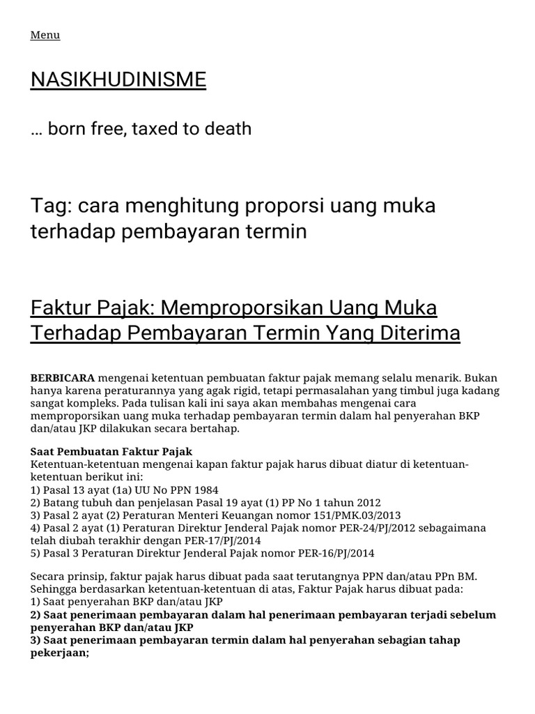 Cara Menghitung Termin | PDF