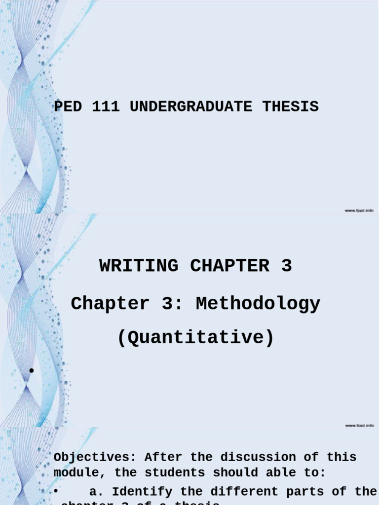 Chapter 3 Undergrad Thesis | PDF | Sampling (Statistics) | Statistics