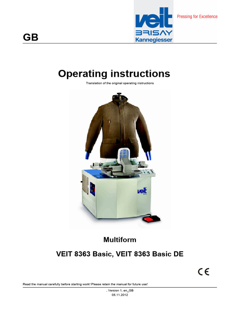 VEIT 8363 Basic Operating Instructions | PDF | Safety | Electric Generator