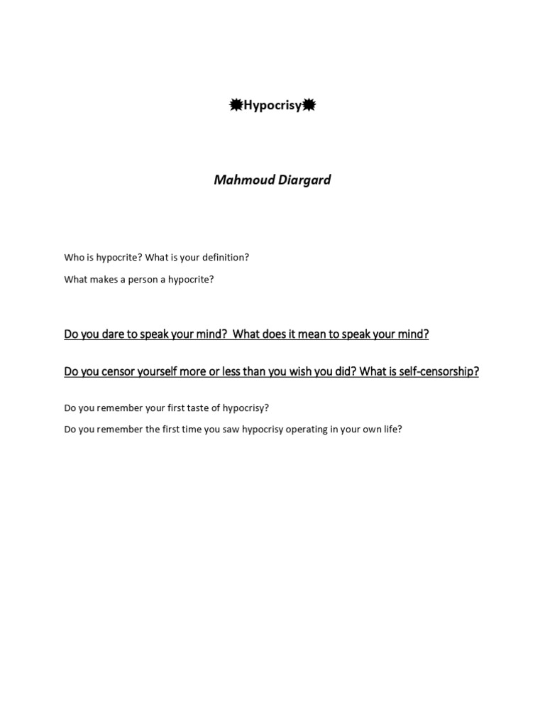 ?hypocrisy? | PDF