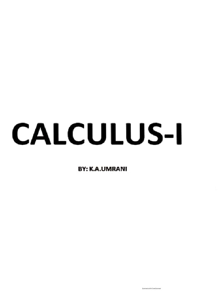 Calculus I | PDF