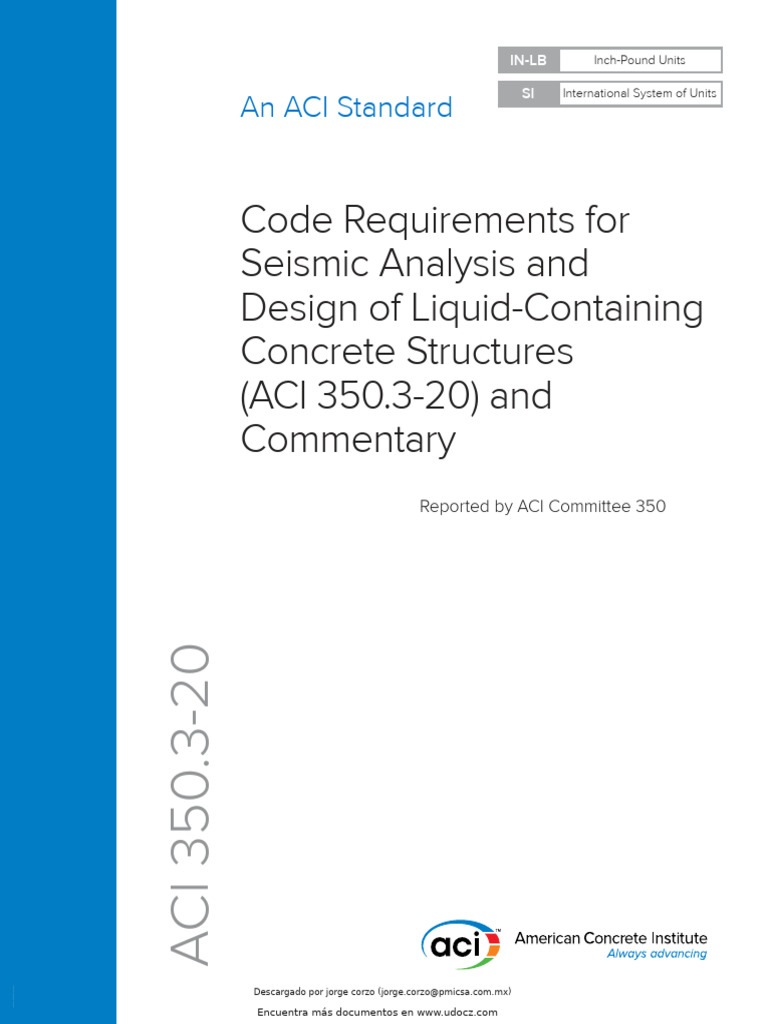 ACI 350.3-20 - Design of Liquid-Containing Concrete Structures | PDF ...