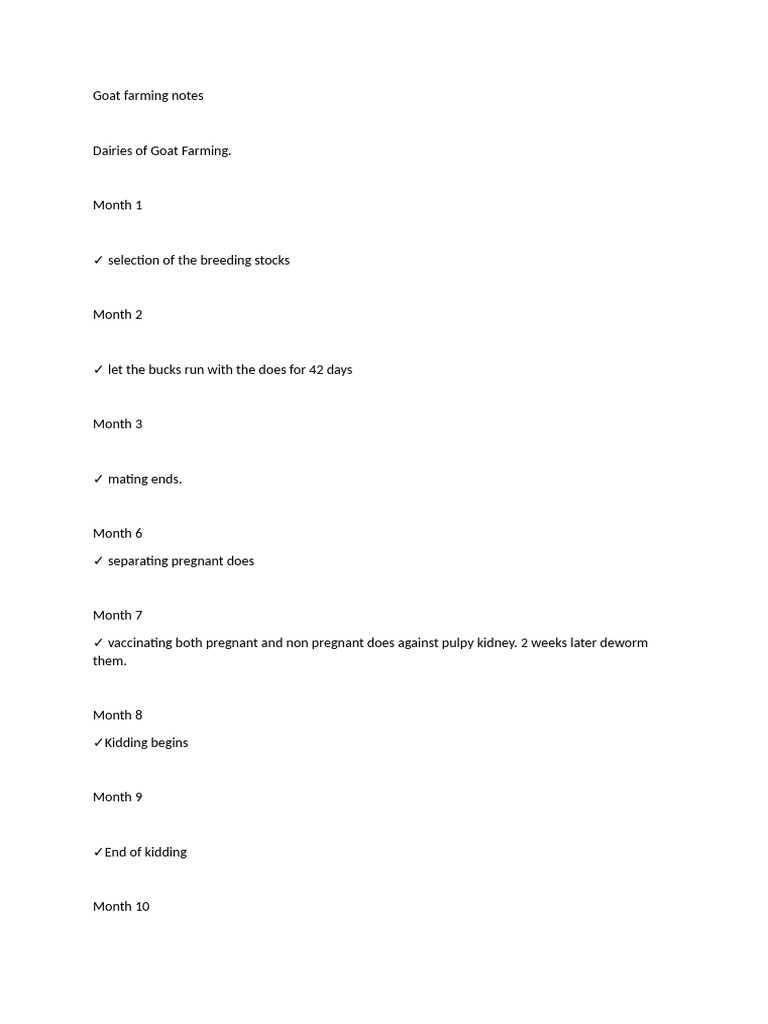 Goat Farming Notes | PDF