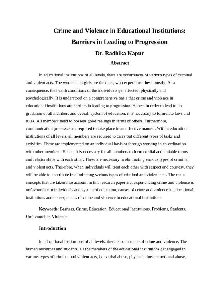 Crime and Violence in Educational 4 | PDF | Violence | Crimes