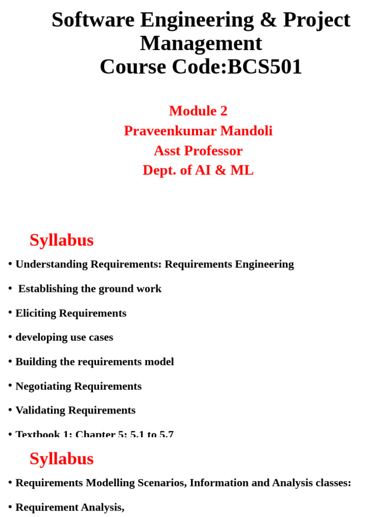 SEPM - Module 2software Engineering and Project Management PPT of Module 2 | PDF | Use Case ...
