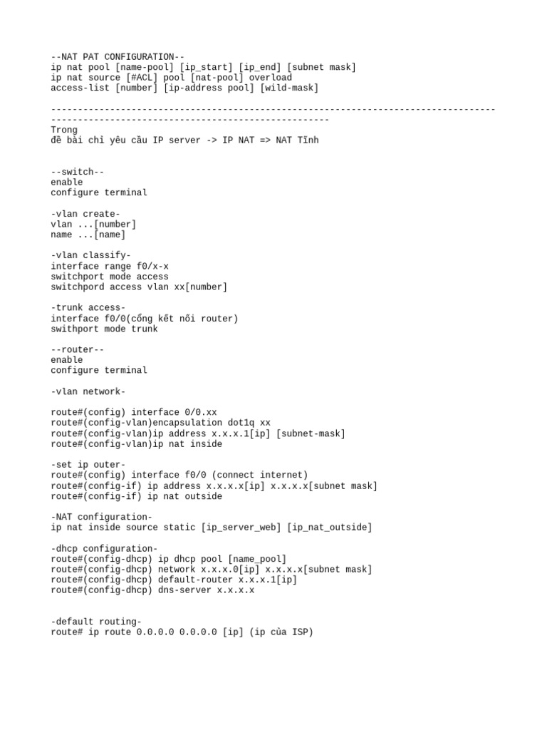 NAT PAT Configuration Guide | PDF