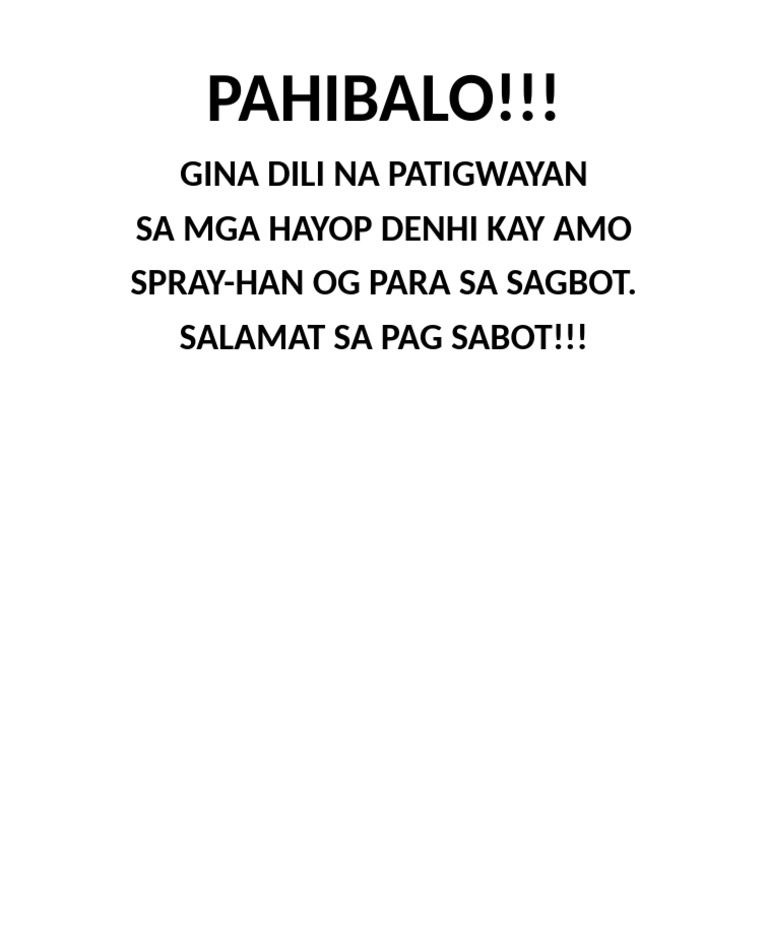 PAHIBALO | PDF