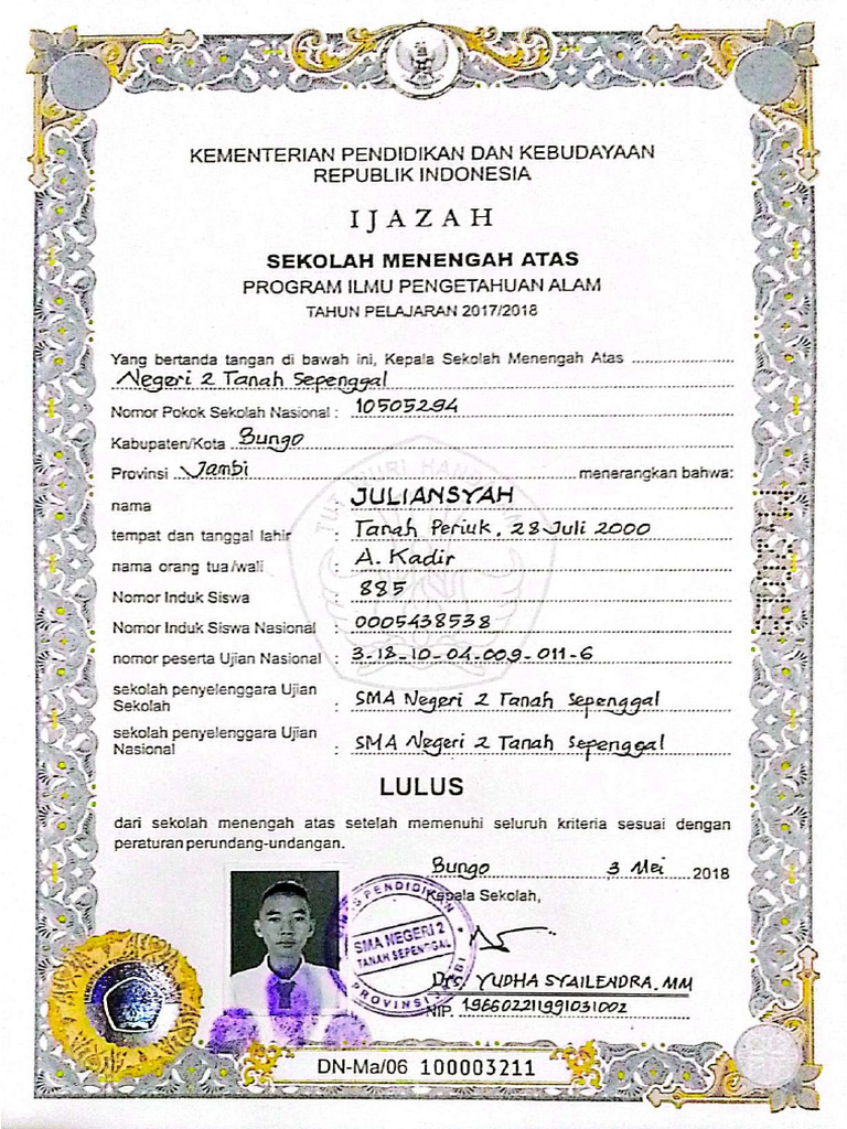 Ijazah Sma | PDF