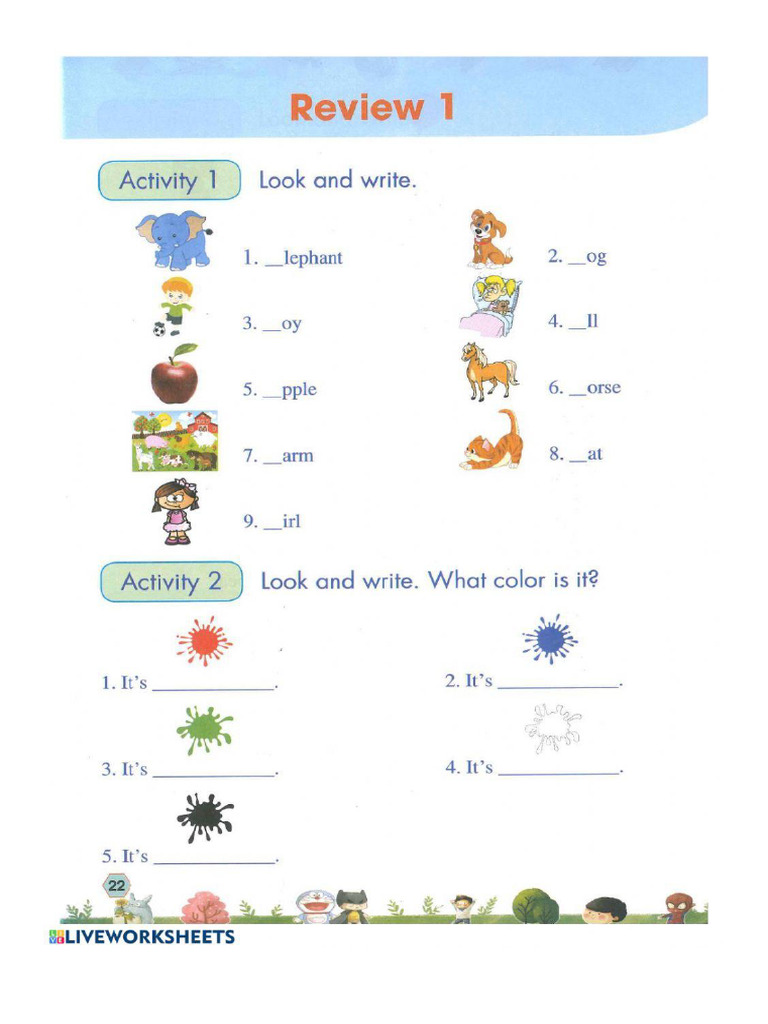 REVIEW For Grade 1 | PDF