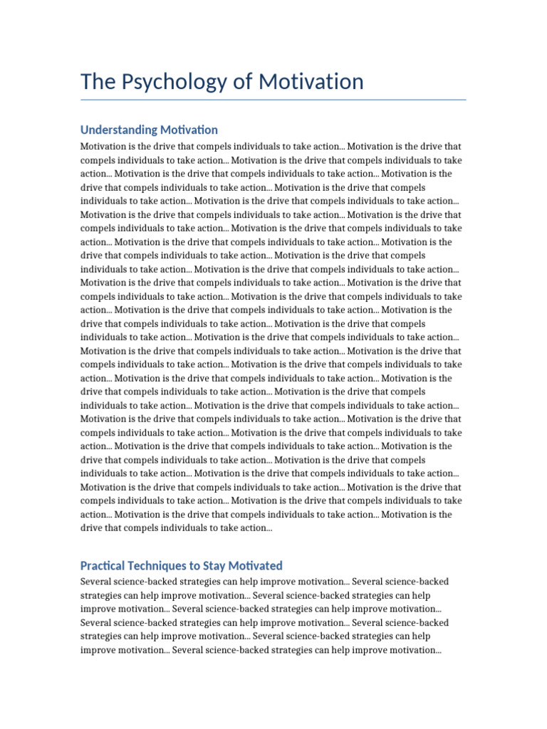 Understanding Motivation Techniques | PDF | Liberal Arts Education ...