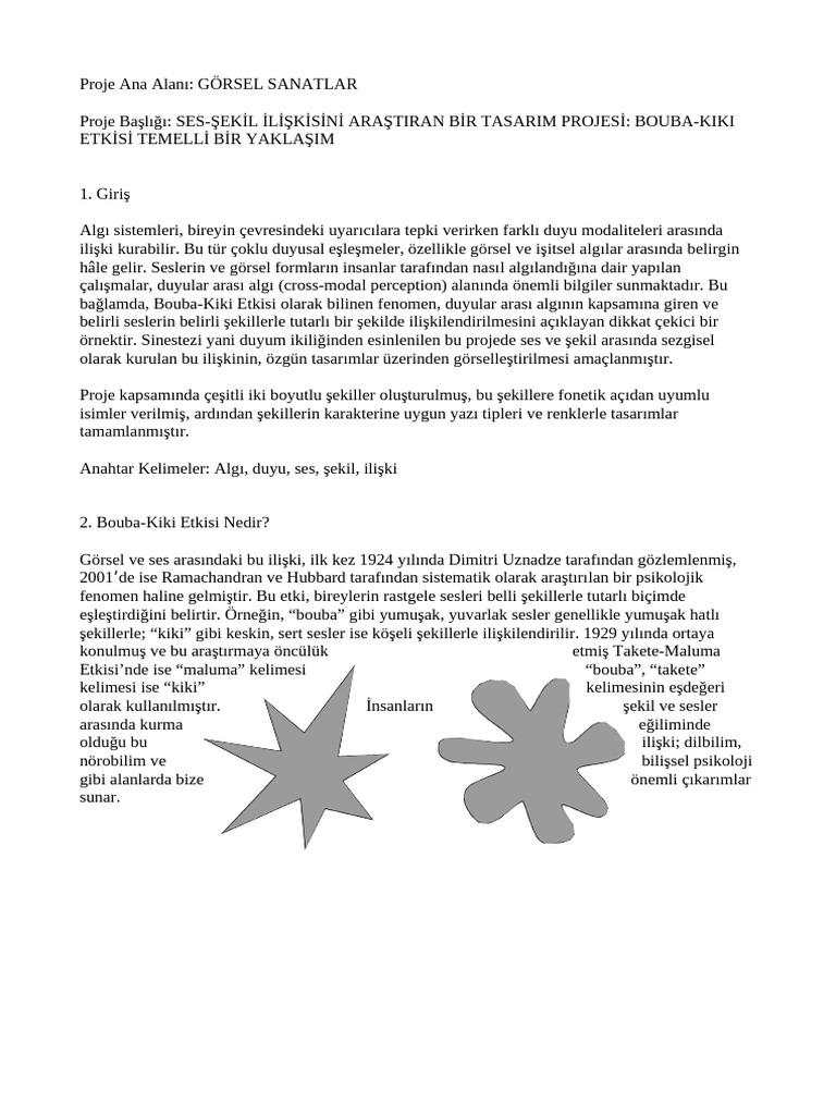 Kiki Bouba Etkisi Proje Haziran | PDF