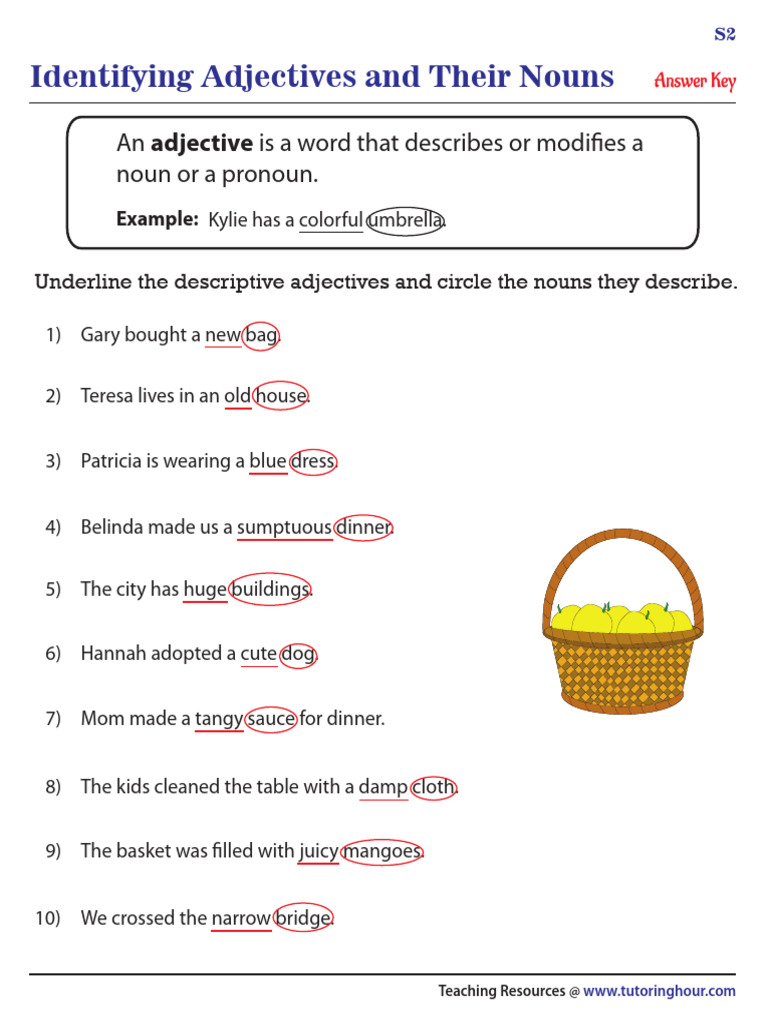 Adjectives Nouns 2 Key | PDF