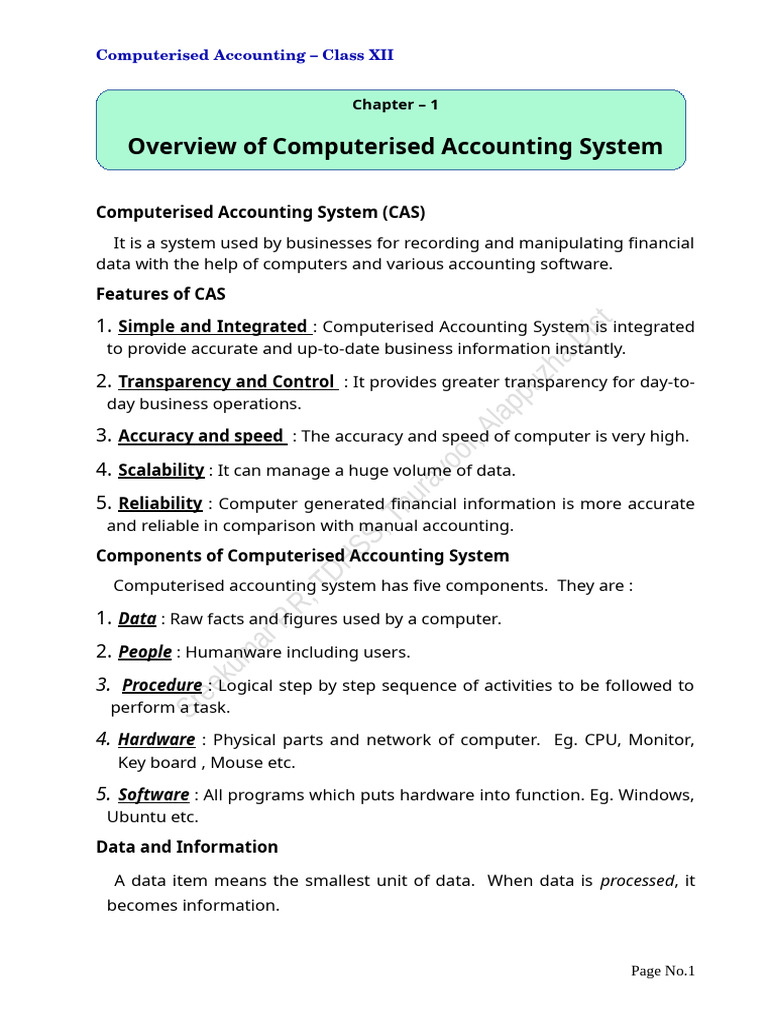 Part II Computerised Accounting System-1 | PDF | Debits And Credits ...