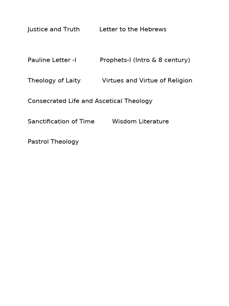 Justice and Truth Letter To The Hebrews | PDF