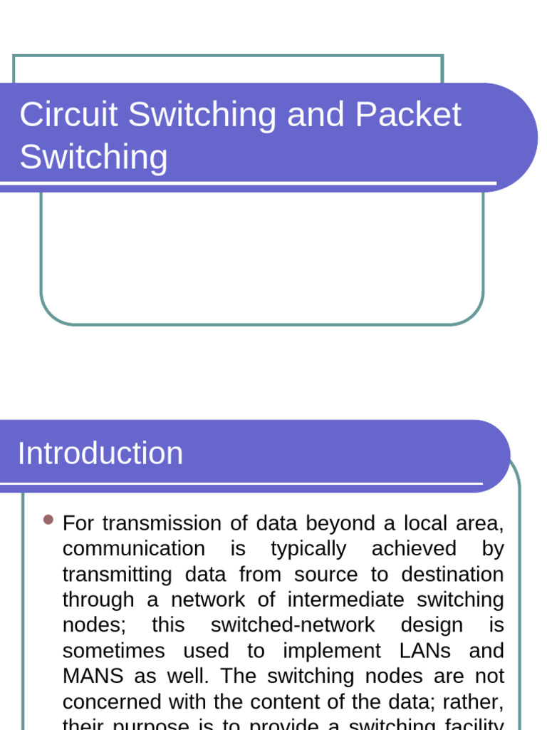 Circuit Switching and Packet Switching LEC 2 | PDF | Computer Network | Packet Switching