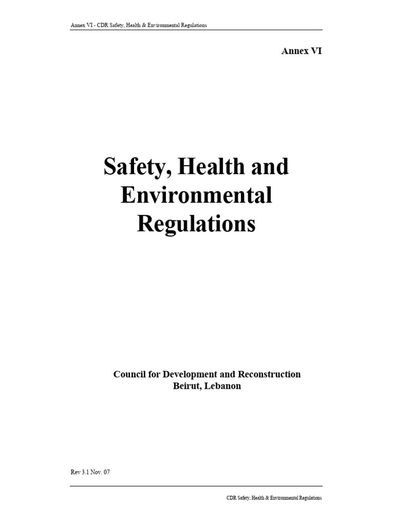 Annex VI-Env. Health and Safety | PDF | Electrical Wiring | Breach Of ...